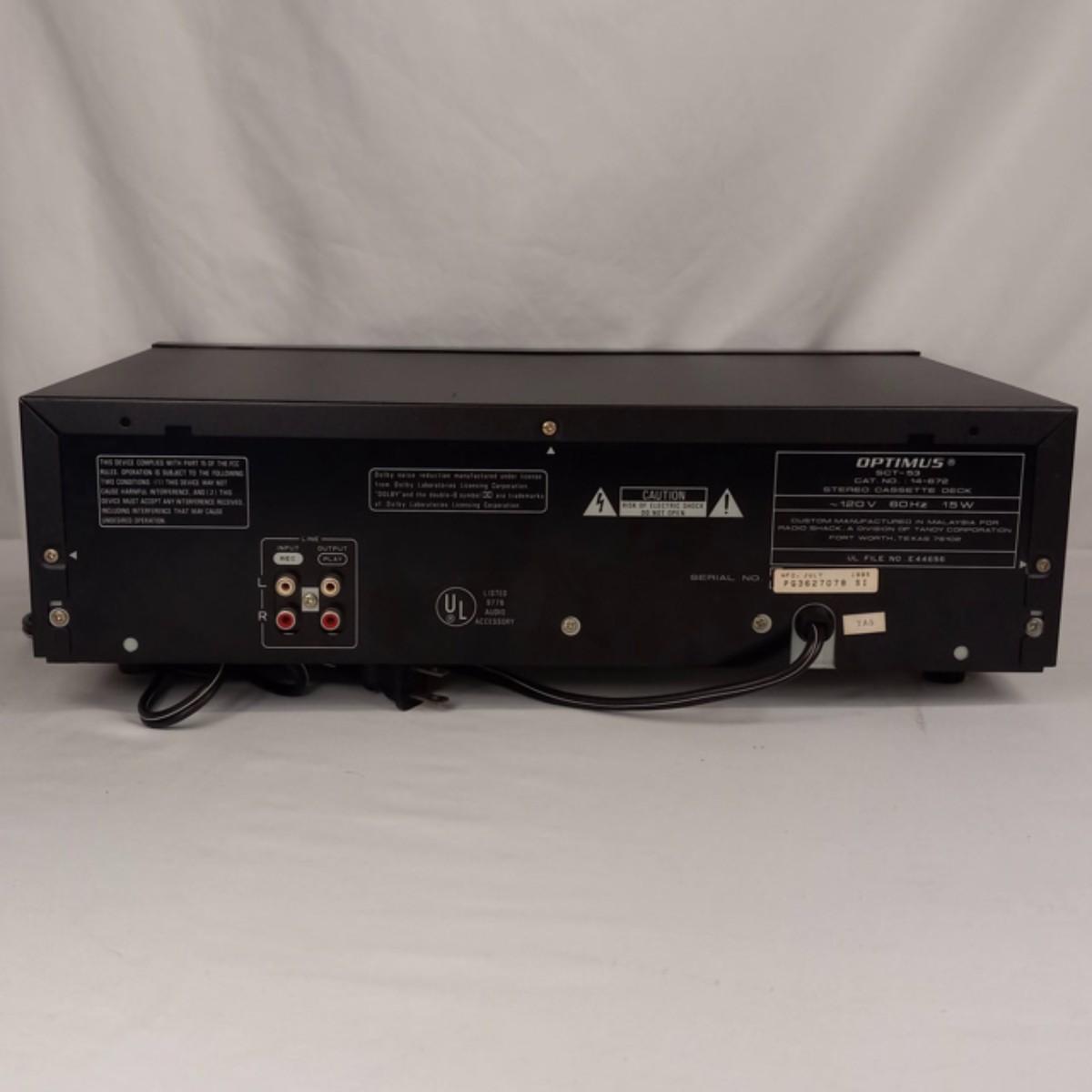 Optimus Professional Series SCT-53 High Speed Dubbing Stereo Cassette ...