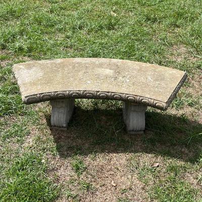 Curved Concrete Garden Bench | EstateSales.org
