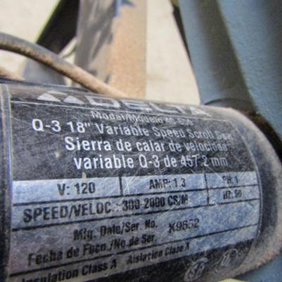 Delta 18" Variable Speed Scroll Saw with Attached Stand | EstateSales.org