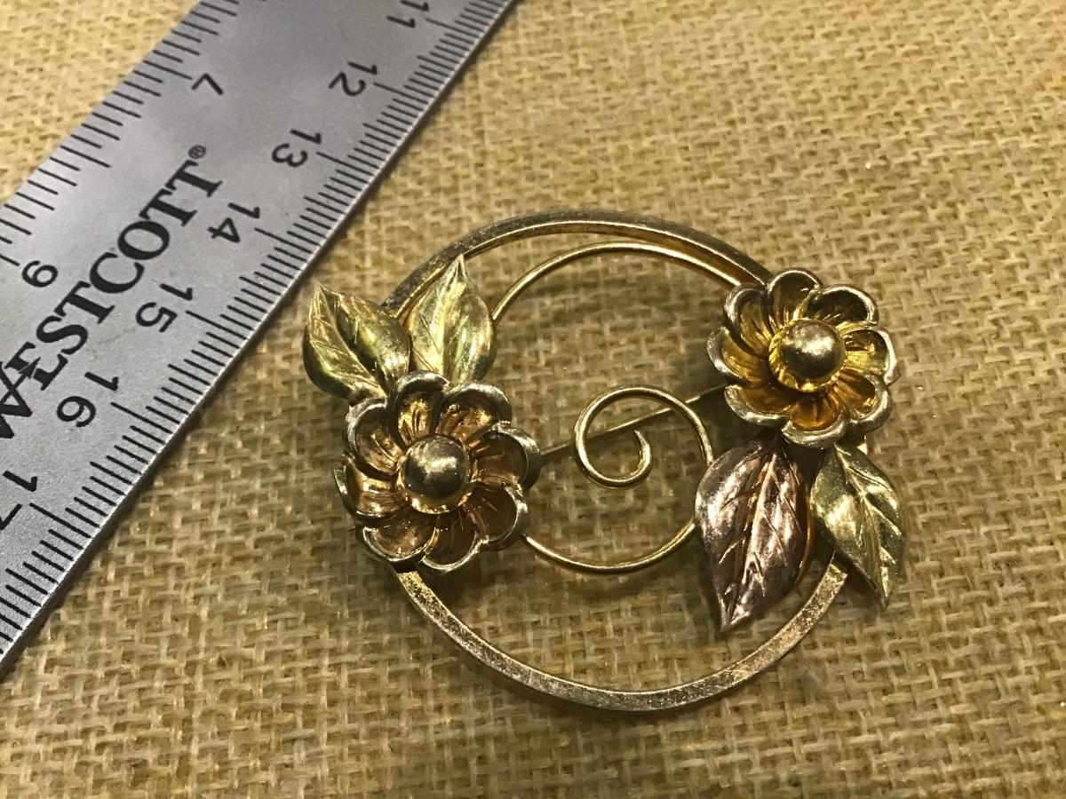 Bal-Ron 12kt GF Gold Filled Brooch Pin Flower Floral Vintage ...