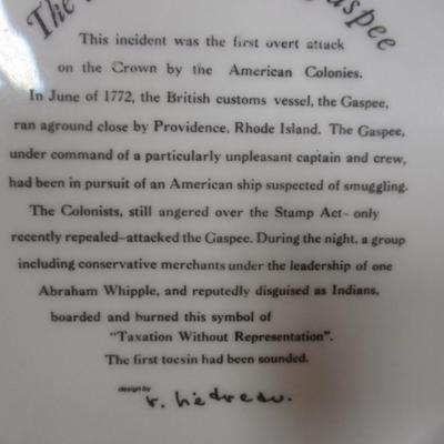 Haviland Limoges Burning of the Gaspee 1772 Independence Collectors ...