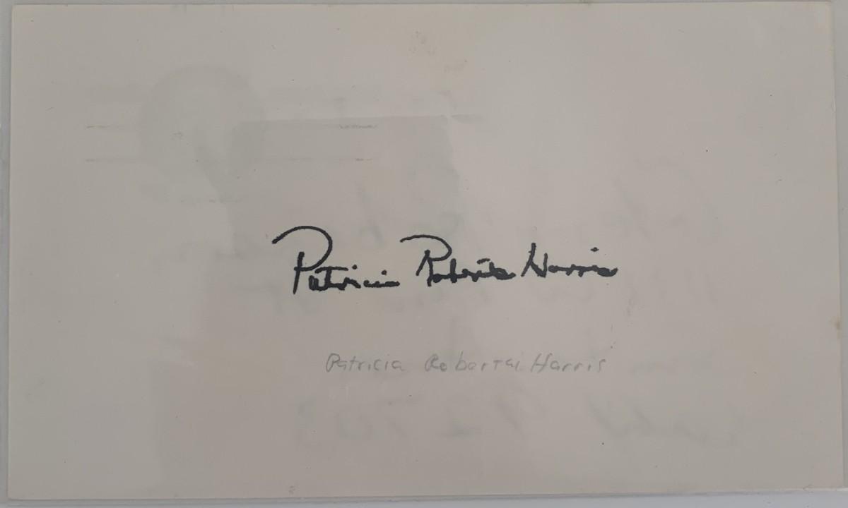Patricia Roberts Harris original signature | EstateSales.org