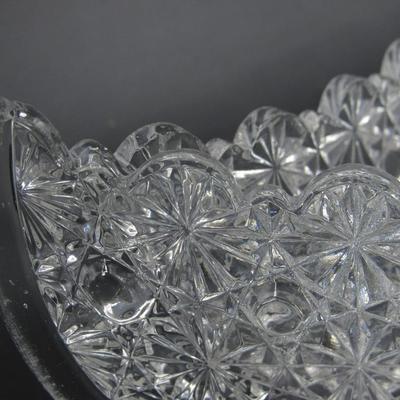 Vintage Pressed Glass Daisy Botton Pattern EAPG Boat Shaped Relish Dish ...