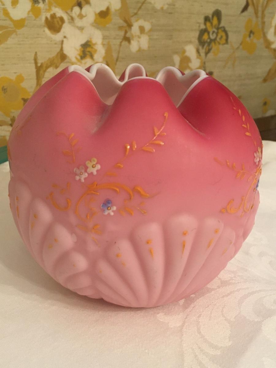 Satin Glass Rose Bowl Vase