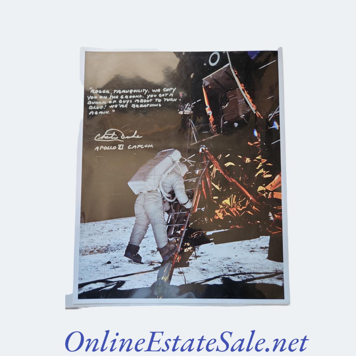 SIGNED PHOTO APOLLO 11 CAPCOM CHARLES DUKE | EstateSales.org