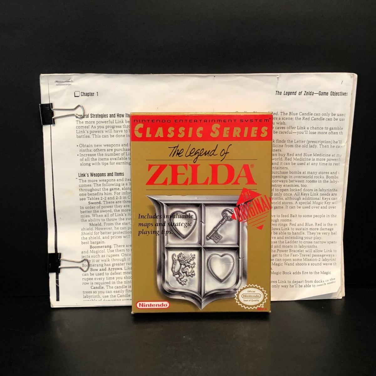 LOT 118M: Vintage Nintendo NES Legend of Zelda Classic Series Edition w/ Box, Black Sleeve, Game ...