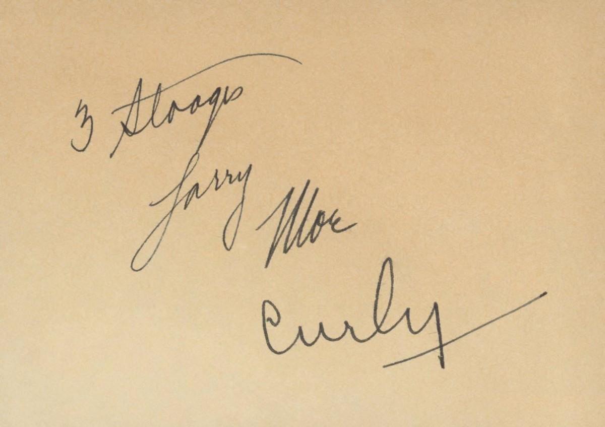 Three Stooges original signatures. GFA Authenticated | EstateSales.org