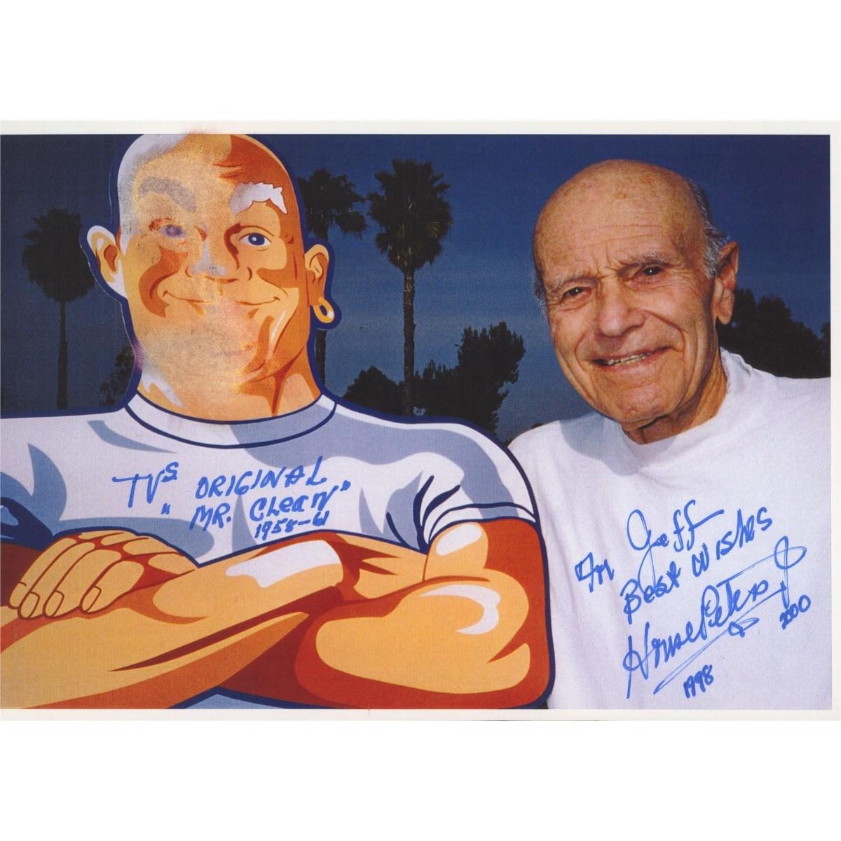 House Peters Jr. signed Mr Clean photo | EstateSales.org