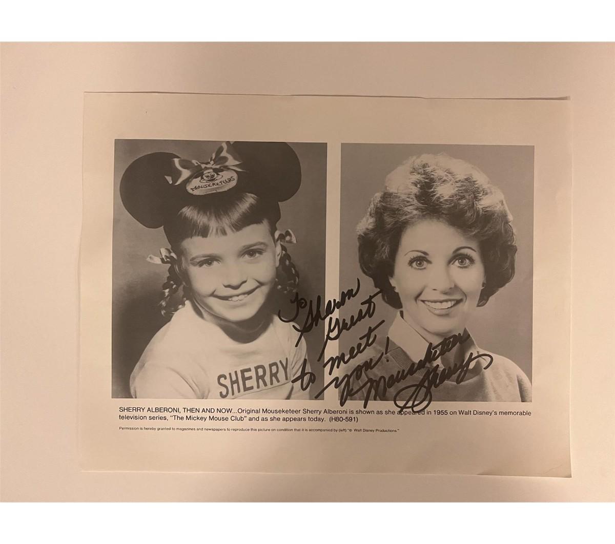 Mousketeer Sherry Alberoni signed photo | EstateSales.org