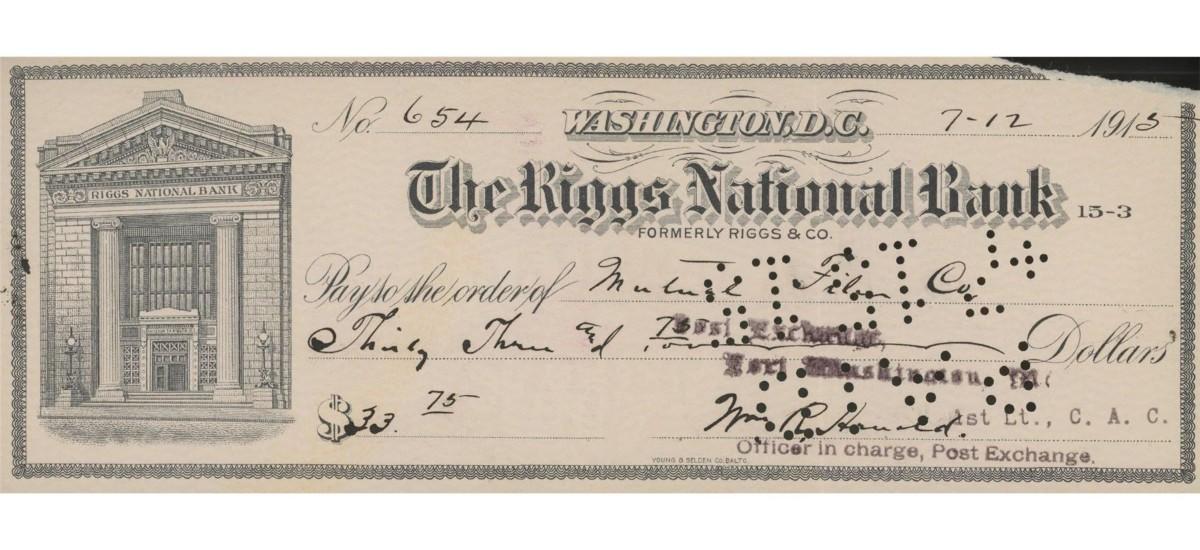 Major General William Arnold signed check | EstateSales.org