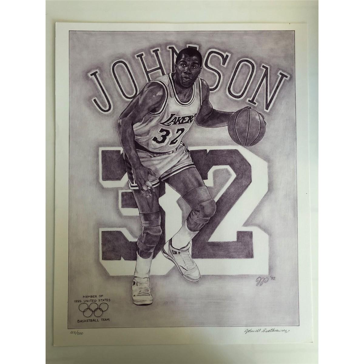 Magic Johnson Original Artwork. Individually Numbered And Artist Signed ...