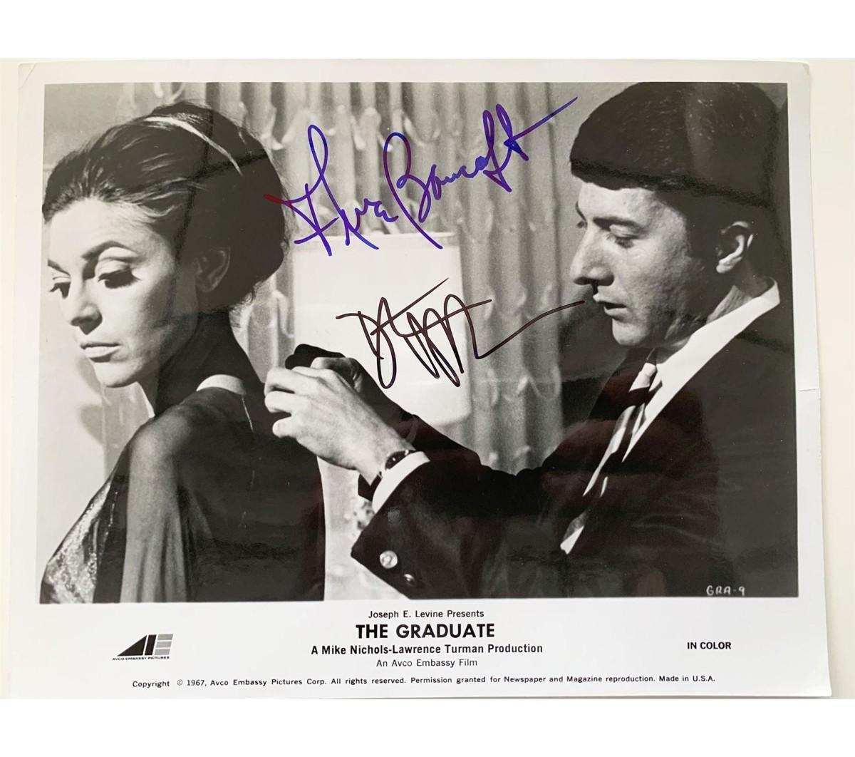 The Graduate 1967 Anne Bancroft and Dustin Hoffman signed movie photo ...