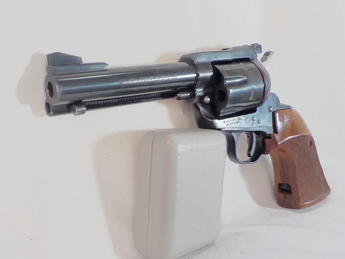 Famous Ruger Black Hawk .357 single action revolver. est $320 to $720 ...