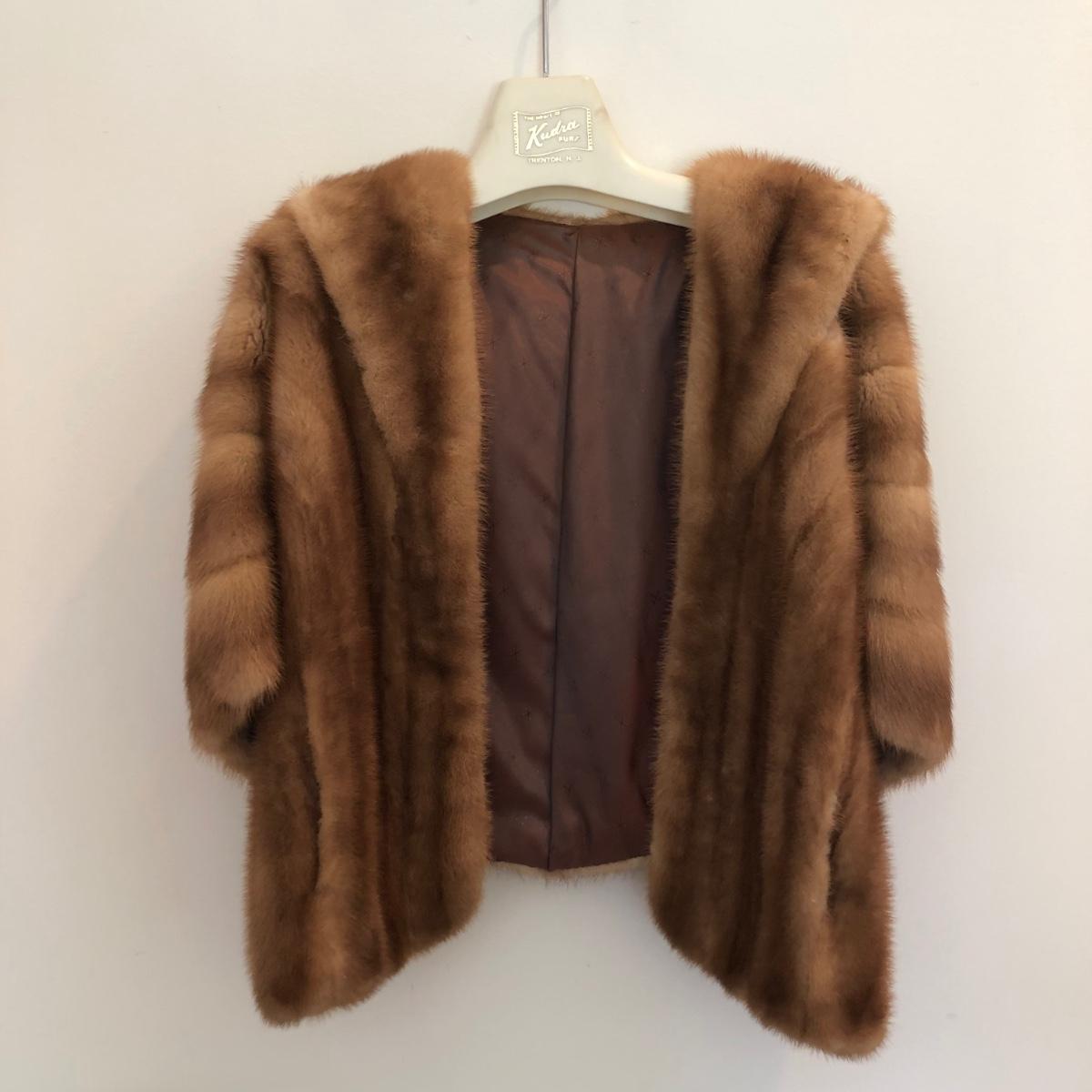 LOT 54M: Vintage Light Brown Fur Shawl | EstateSales.org