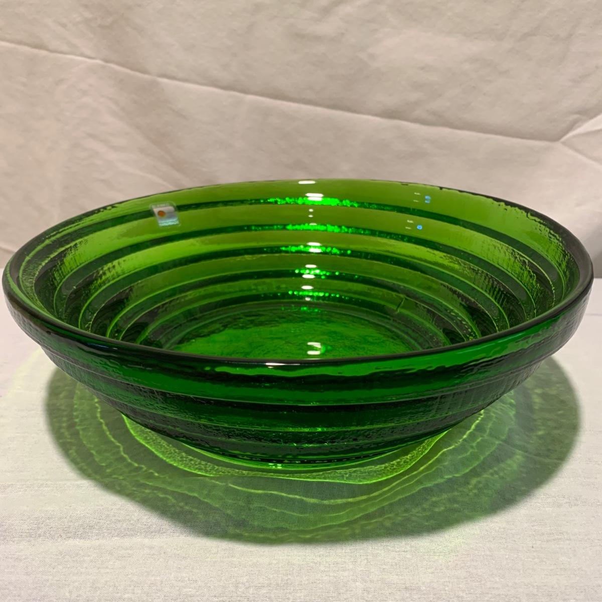 Blenko Pyramid Hand Made Step Glass Bowl Uh Kw