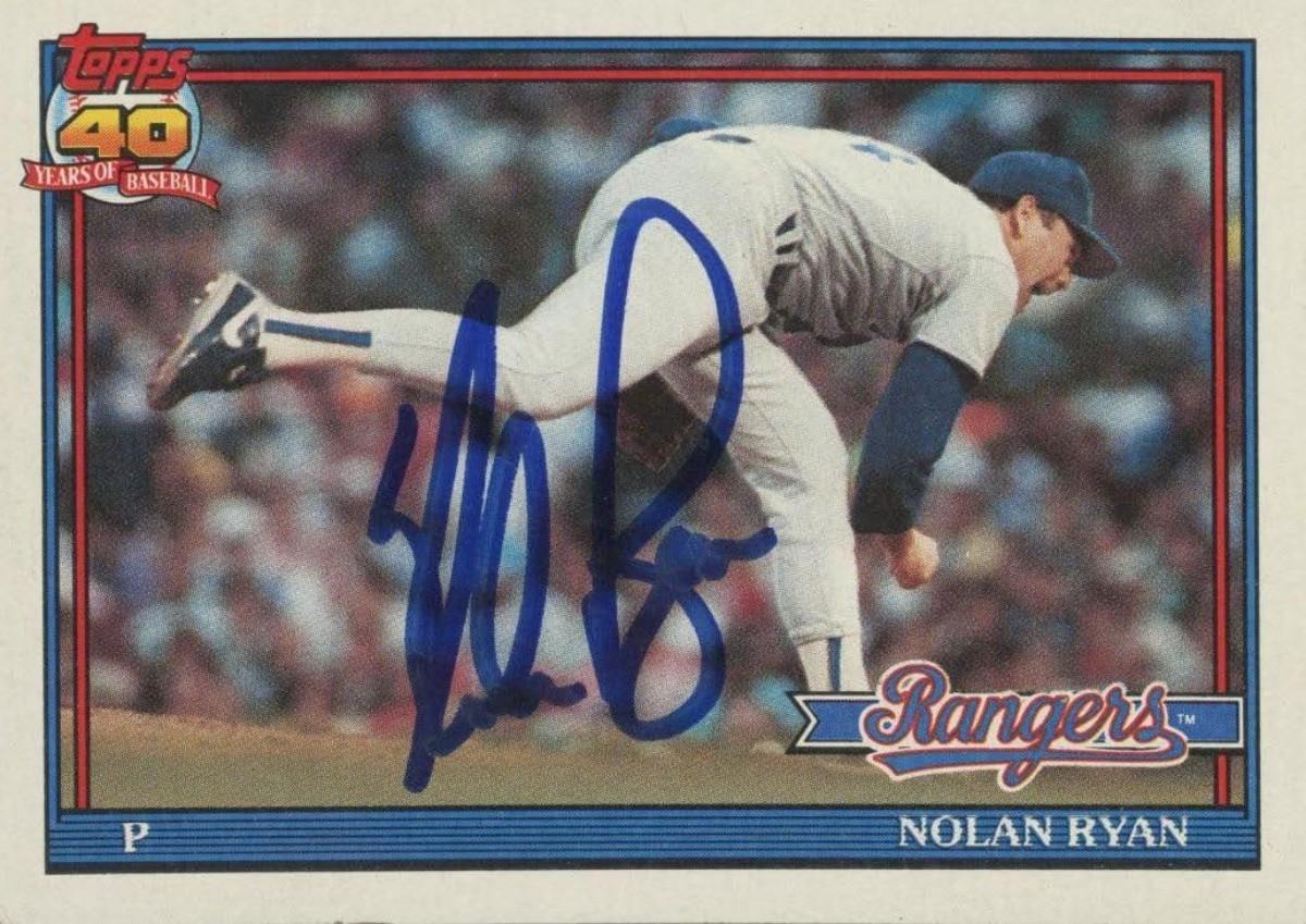 Nolan Ryan Signed Baseball Card 