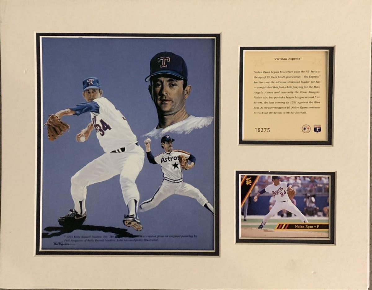 Nolan Ryan collage custom matted. | EstateSales.org