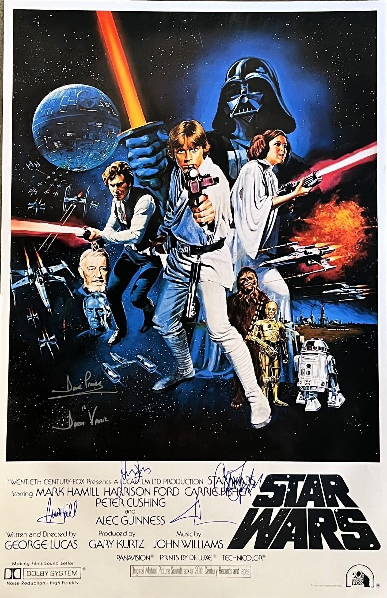Star Wars New Hope cast signed movie poster | EstateSales.org