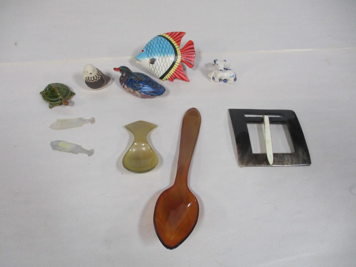 Tortoise Shell Spoon Bone Spice Spoon Mother Of Pearl Fish ...