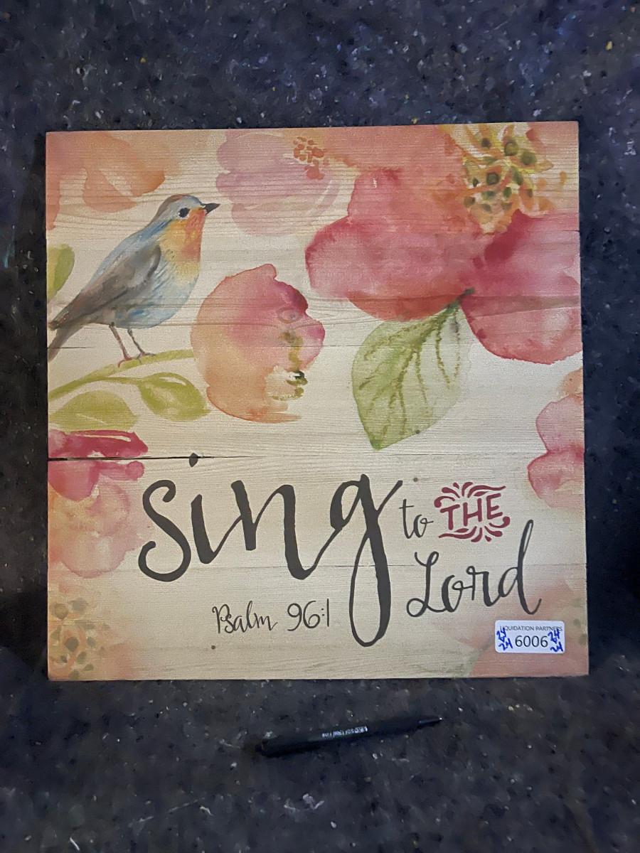 24" X 24" Decorative Plaque - Psalm 96:1 | EstateSales.org
