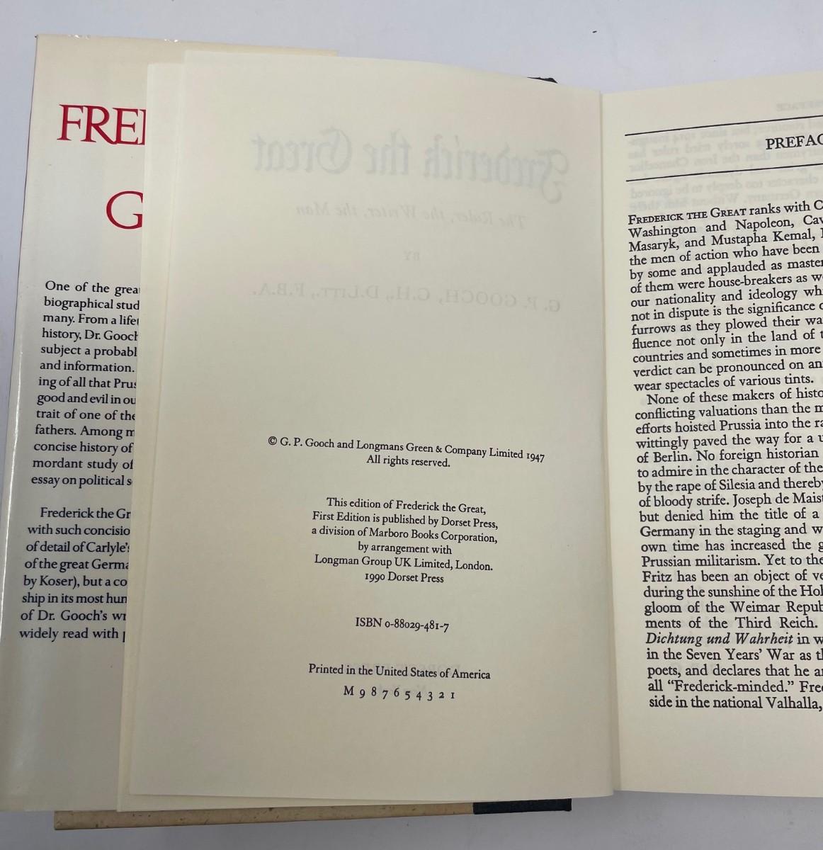 FREDERICK THE GREAT. BY G.P GOOCH. 1990 DORSET PRESS. | EstateSales.org