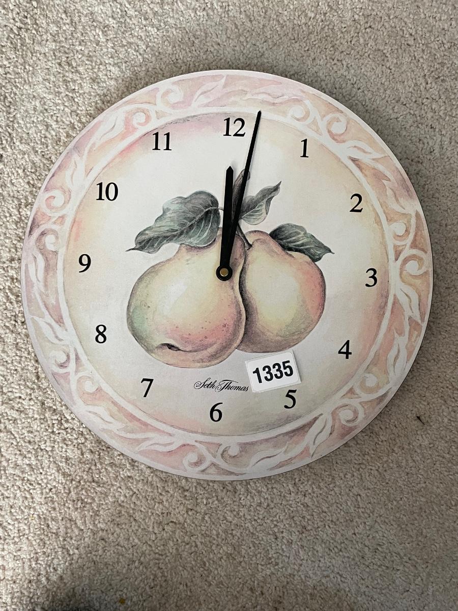 Pear wall clock | EstateSales.org