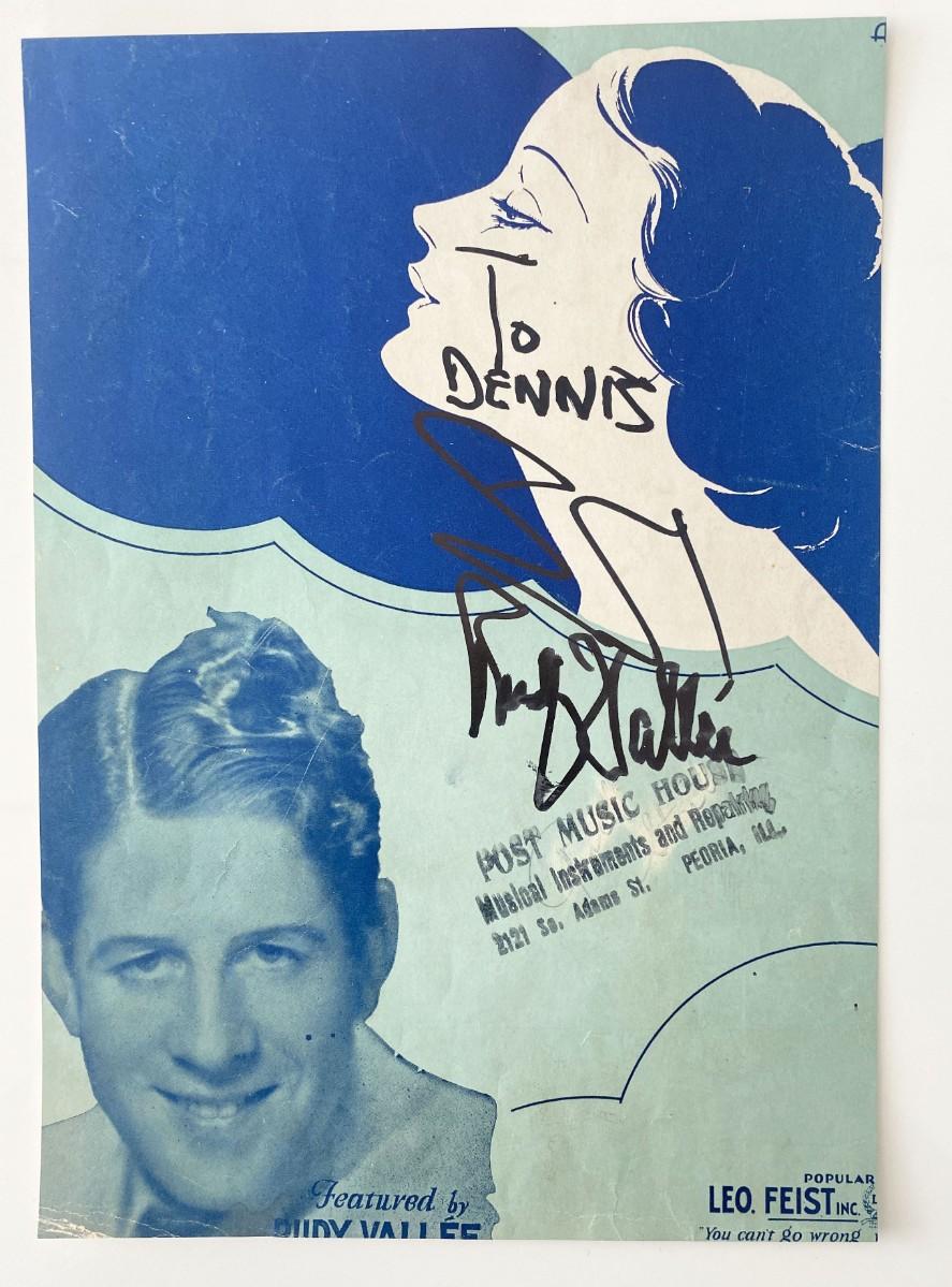Rudy Vallée signed page | EstateSales.org