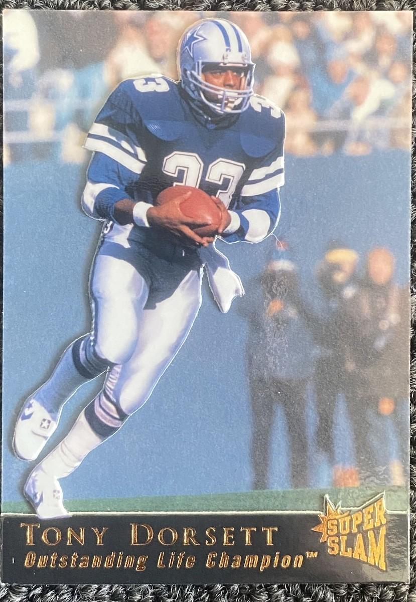 Dallas Cowboys Tony Dorsett Super Slam Football Card | EstateSales.org