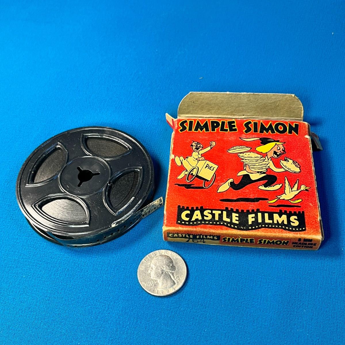 VINTAGE CASTLE FILMS 8MM "SIMPLE SIMON" FILM IN ORIG. BOX- HEADLINE ...