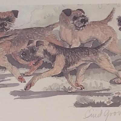 Framed Art Numbered and Signed Print Border Terriers by Enid Groves ...
