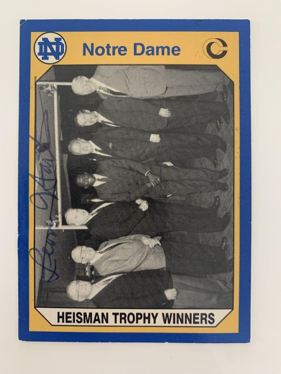 Leon Hart signed football card | EstateSales.org