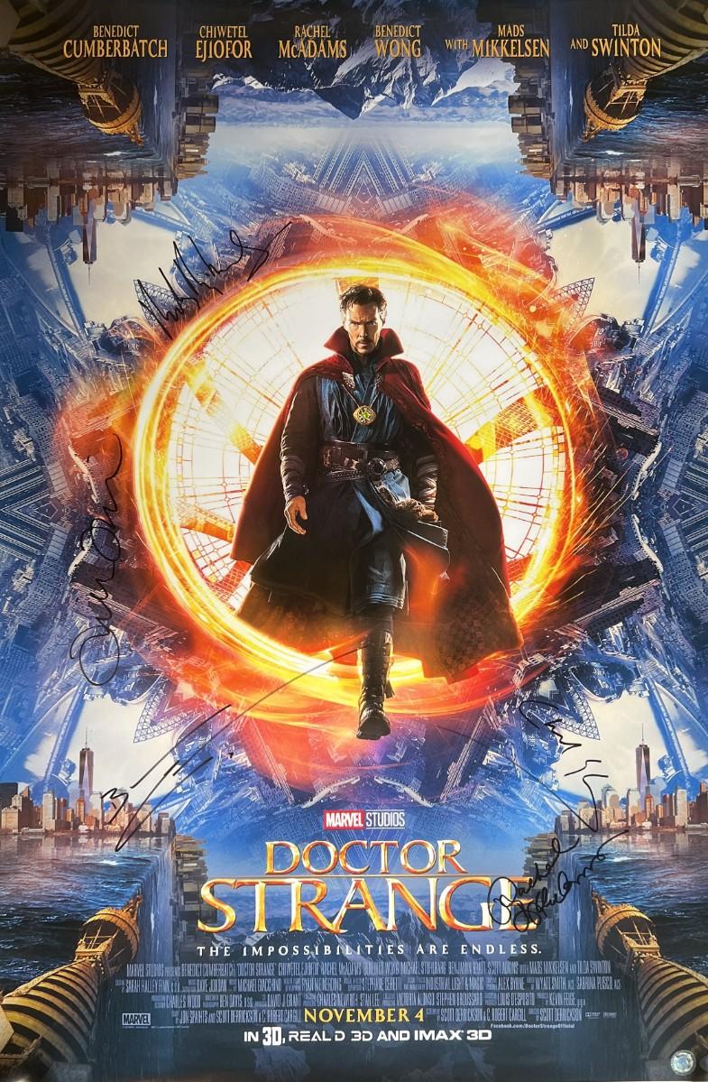 Dr. Strange cast signed movie poster | EstateSales.org