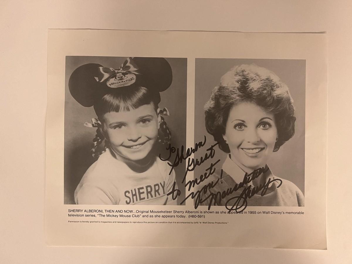 Mousketeer Sherry Alberoni signed photo | EstateSales.org