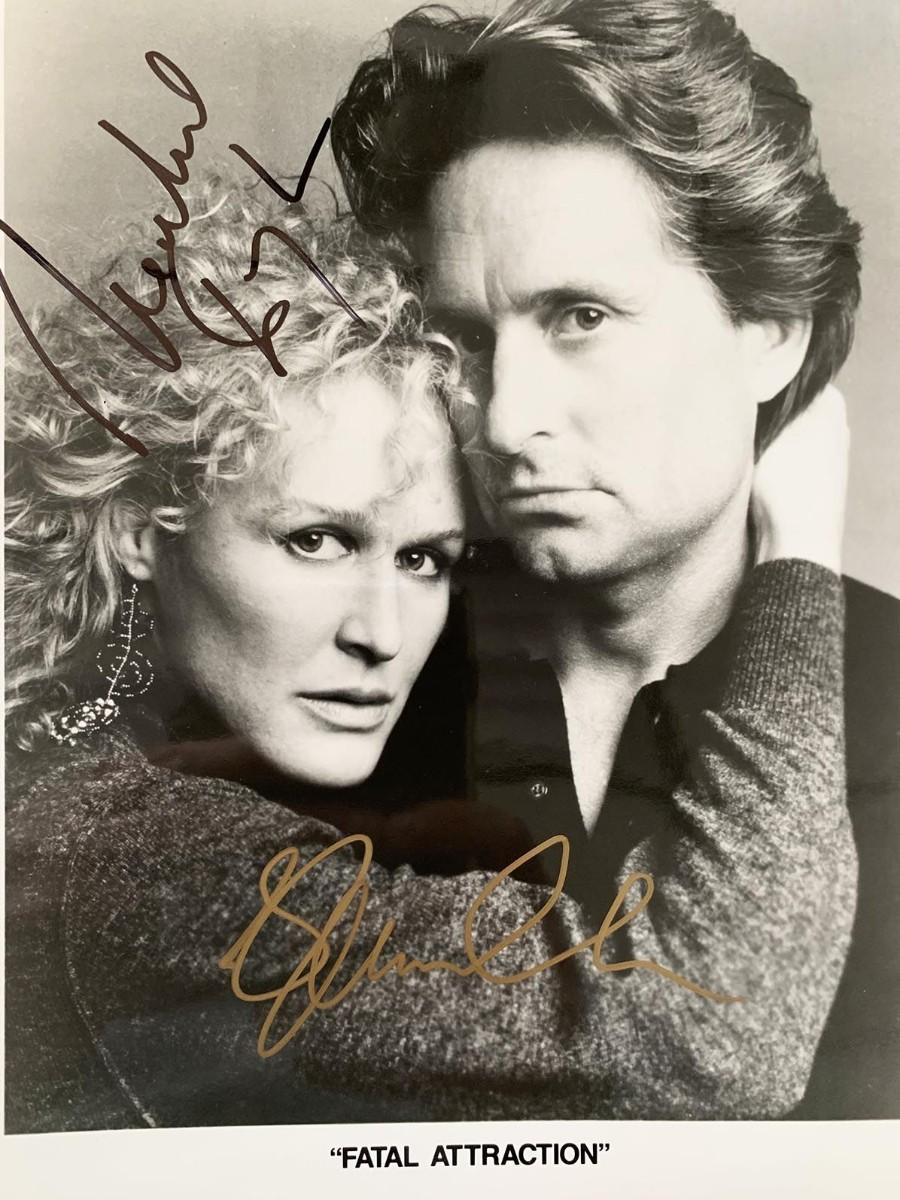 Fatal Attraction Glenn Close and Michael Douglas signed movie photo ...