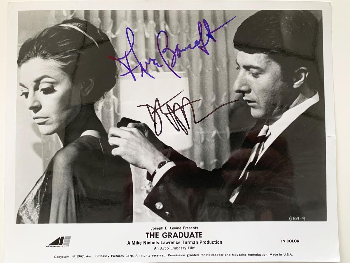 The Graduate 1967 Anne Bancroft and Dustin Hoffman signed movie photo ...