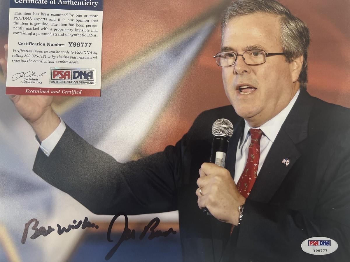 Jeb Bush signed photo. PSA | EstateSales.org