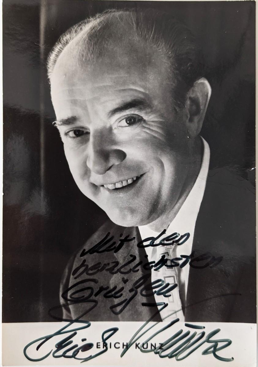 Erich Kunz signed post card | EstateSales.org