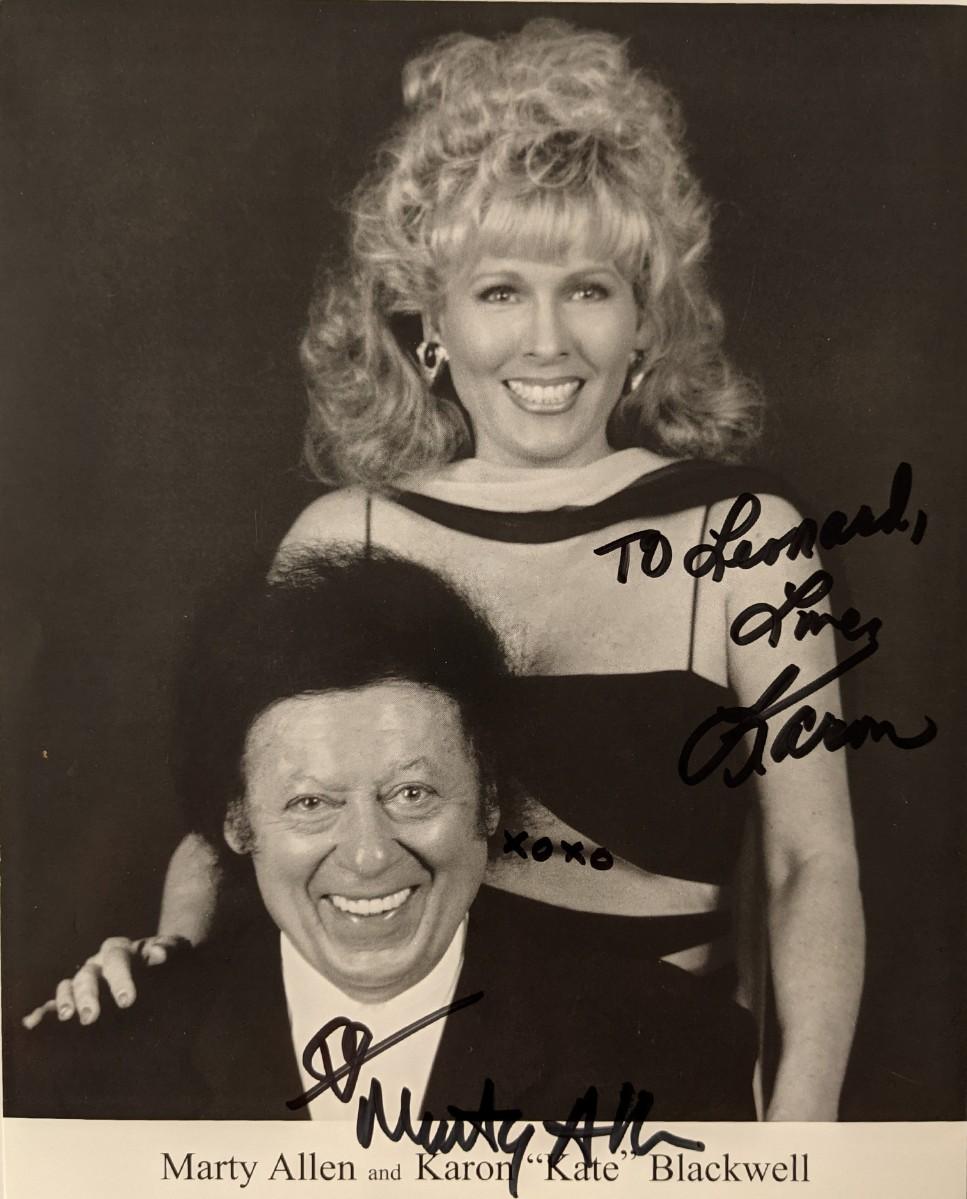 Marty Allen/ Karon Blackwell signed photo | EstateSales.org