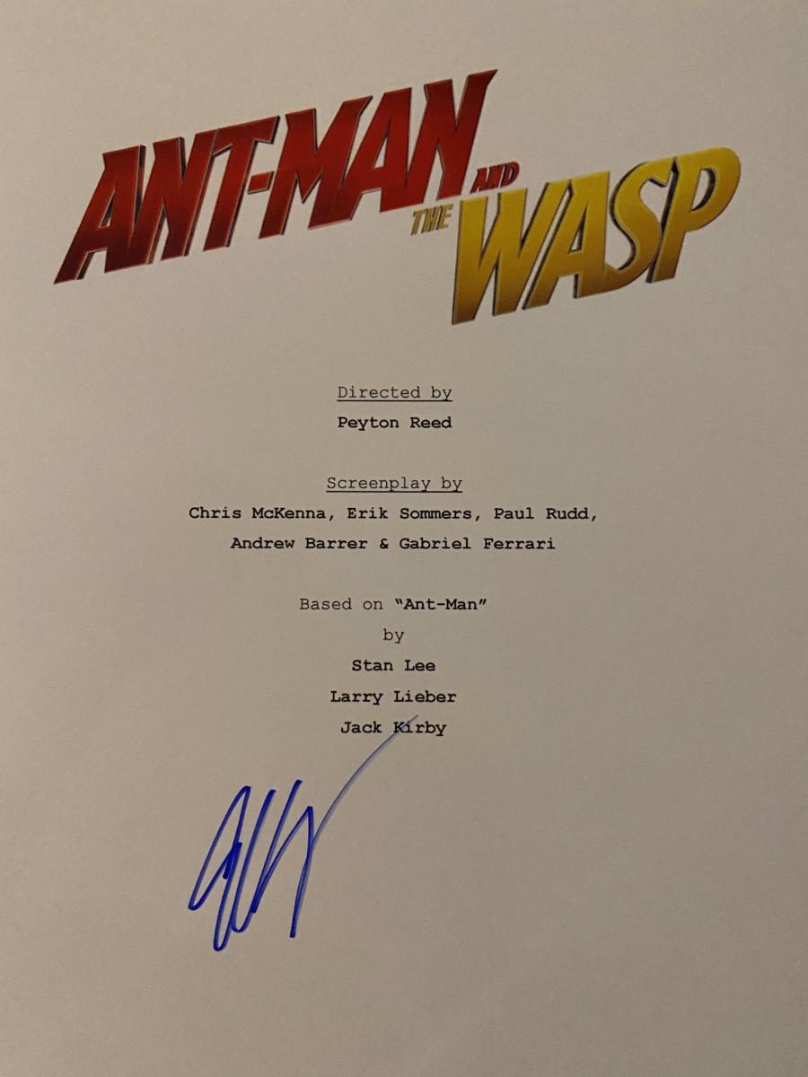 Ant-Man and the Wasp signed script cover | EstateSales.org