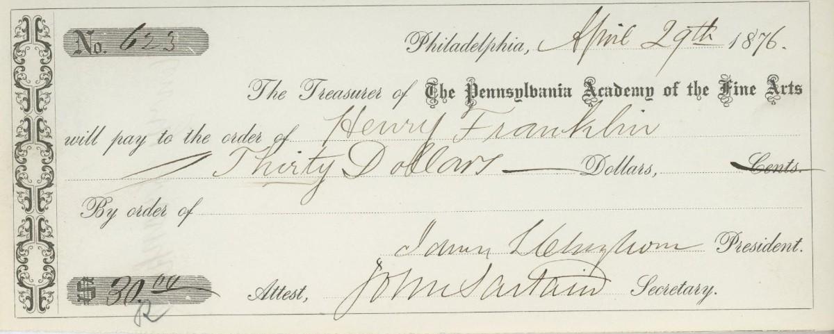 John Sartain signed check | EstateSales.org
