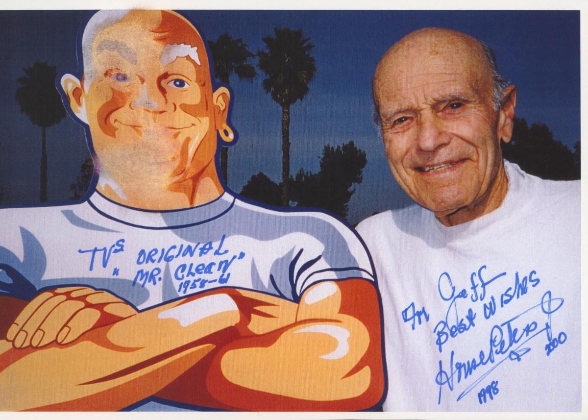 House Peters Jr. signed Mr Clean photo | EstateSales.org
