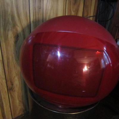 Vintage Memorex MSP-TV1300 Video Ball Red Sphere TV with Shield- In ...