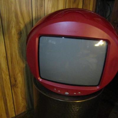 Vintage Memorex MSP-TV1300 Video Ball Red Sphere TV with Shield- In ...