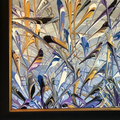 LOT 3M: Framed & Signed M. Hall Abstract Painting | EstateSales.org