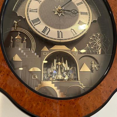 LOT 63N: Rhythm Clocks Joyful Timecracker Oak Magic Motion Clock ...