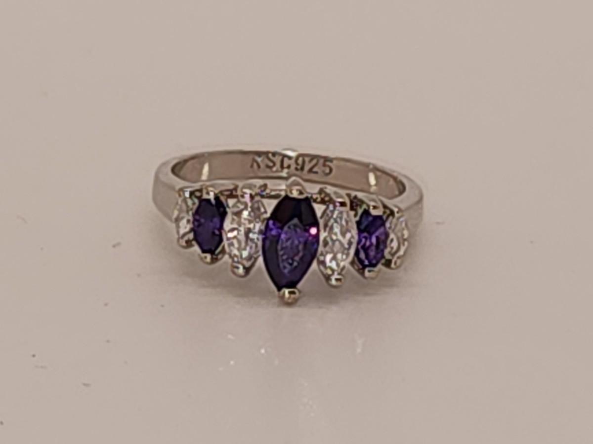 LOT 47:: Sterling and Cubic Zirconia Ring sz. 7 marked RSC 925 ...