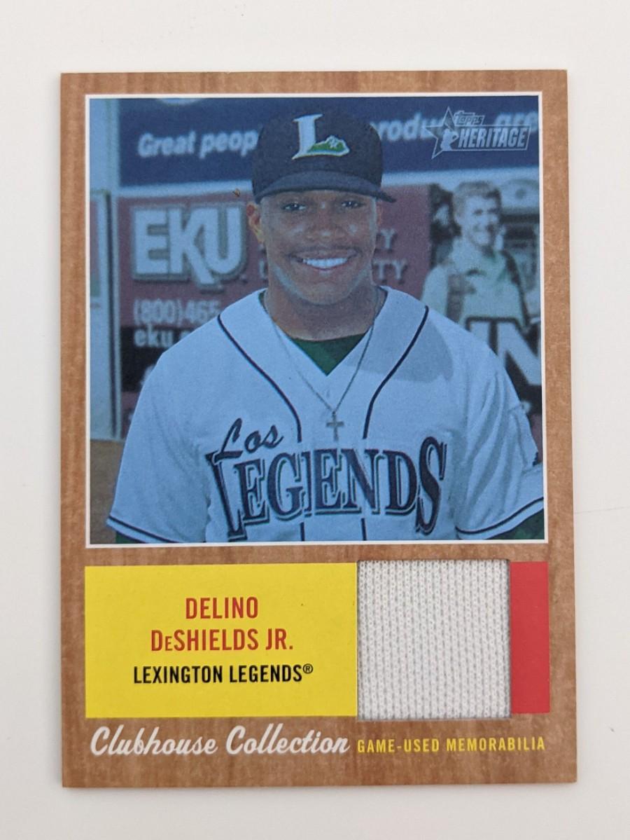 Delino DeShields Jr. Baseball Trading Card with Game Worn Jersey Swatch ...