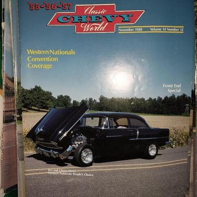 TOTE 1/2 FULL OF '55-'56-'57 CLASSIC CHEVY WORLD MAGAZINES ...