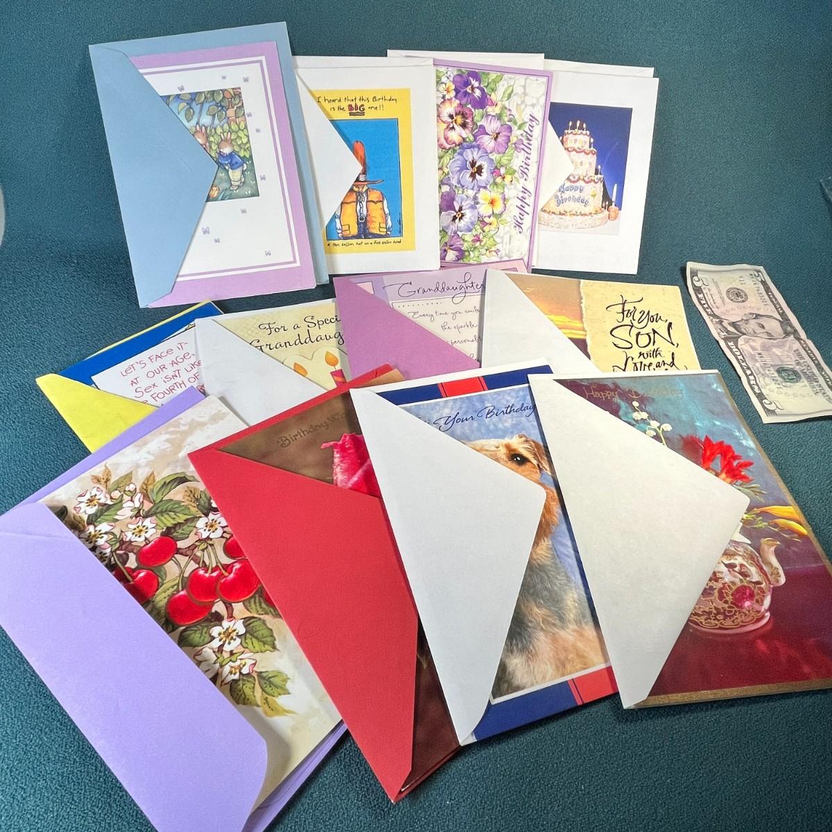 GROUP OF ASSORTED BIRTHDAY CARDS WITH ENVELOPES 13 COUNT | EstateSales.org