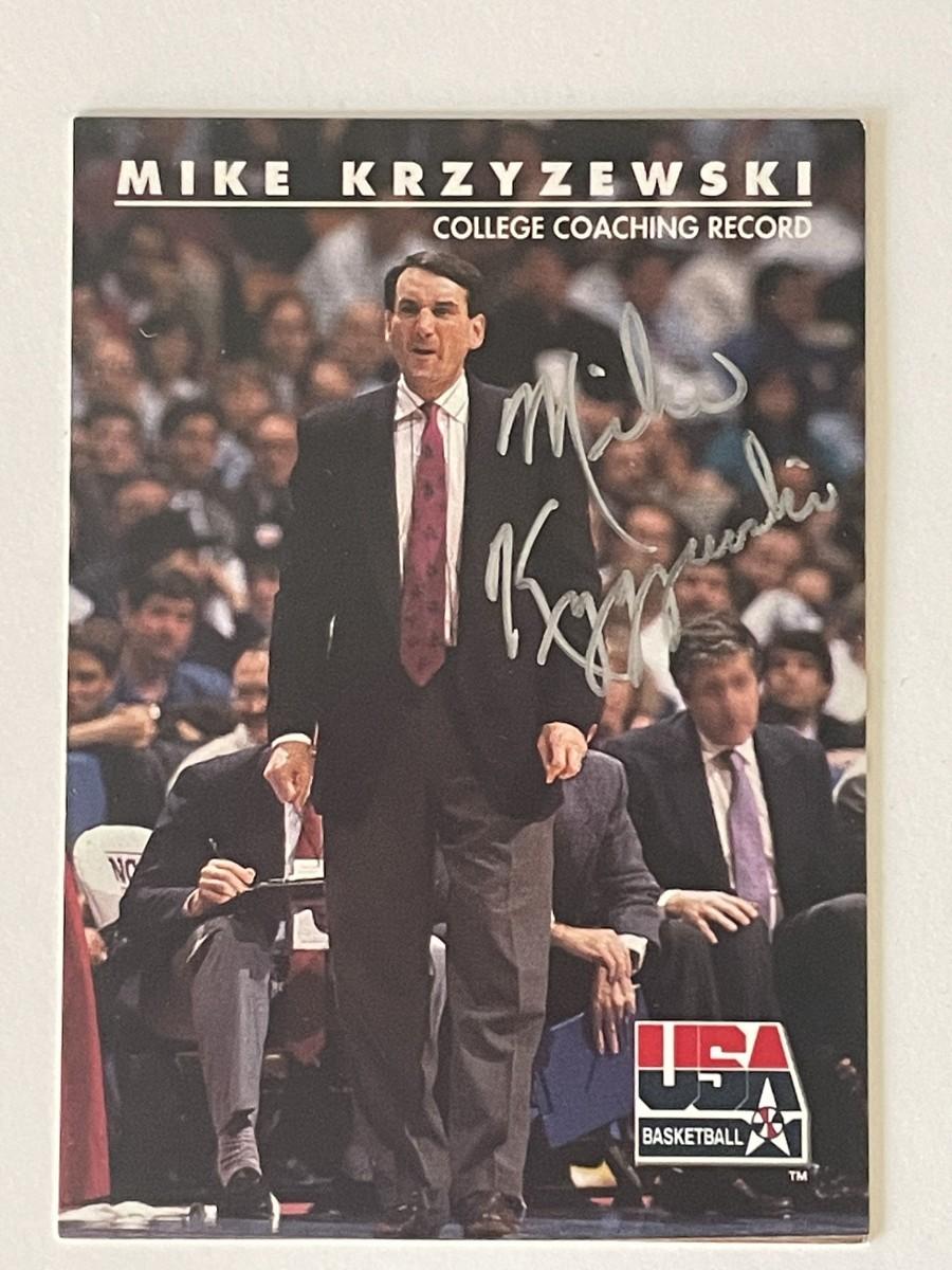 NCAA Coach Mike Krzyzewski 1992 Skybox #96 signed trading card ...